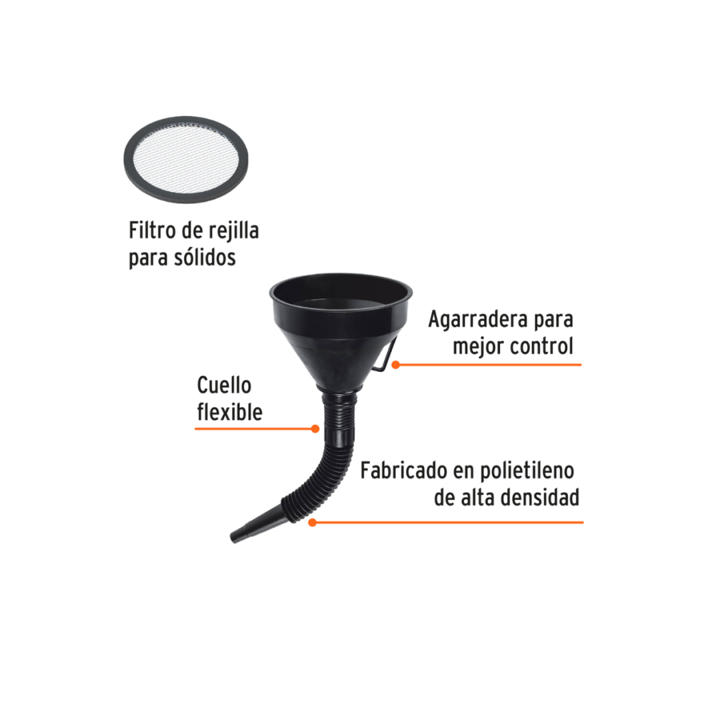 Embudo Plástico 500Ml 11207 - Refaccionaria Guerra Diesel
